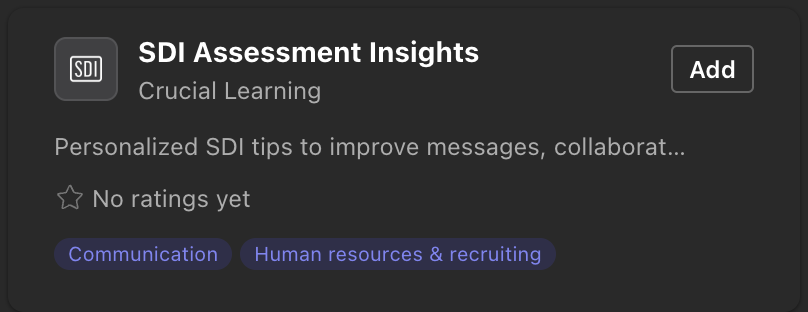 How do I install the SDI app for Microsoft Teams?